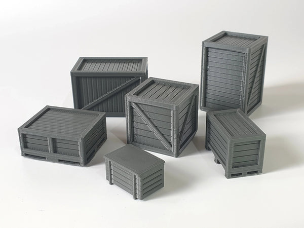 Packing crates scale models (set of 6) - O OO TT N gauge – Three Peaks ...
