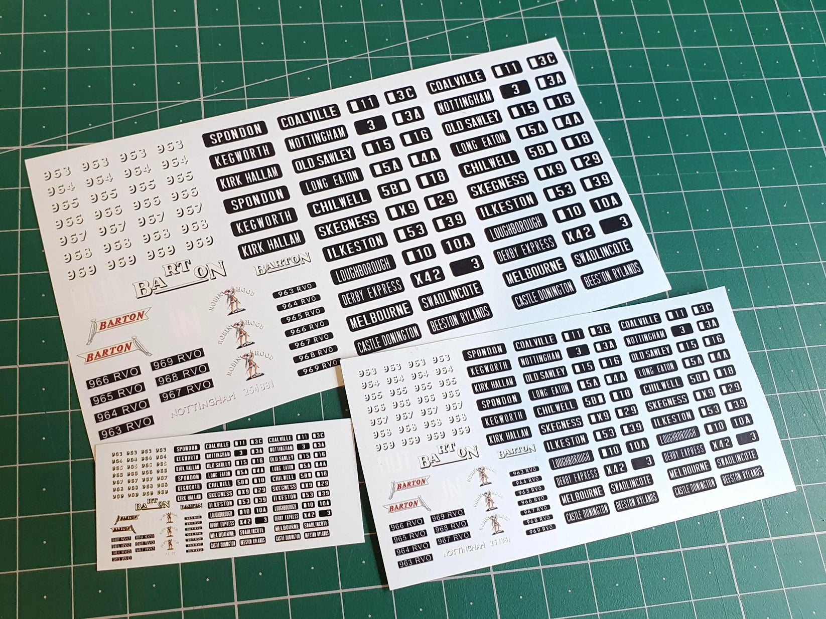 Accessory pack for Barton bedford VAL bus scale model - transfers ...