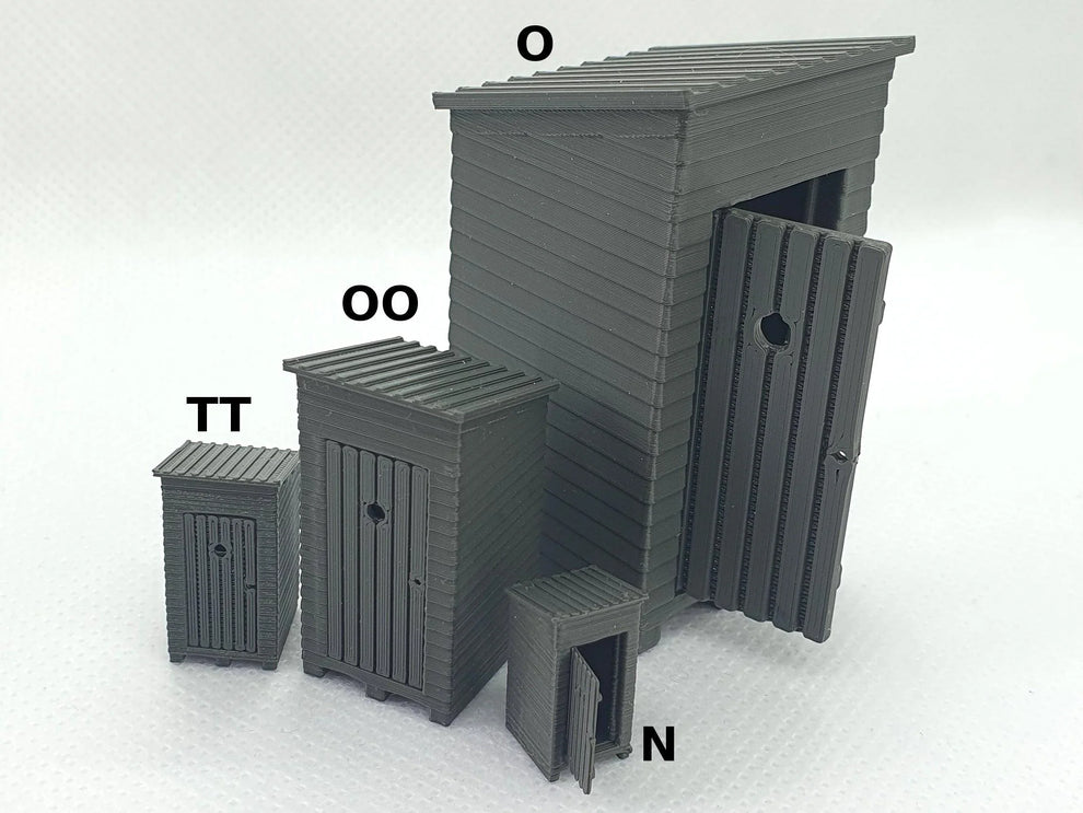 Outside privy outdoor toilet scale model kit - O, OO TT and N gauge ...